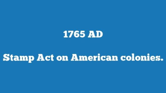 What Happened in 1765 AD?
