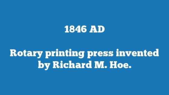 What Happened in 1846 AD?