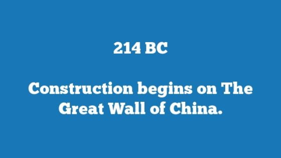 What Happened in 214 BC?
